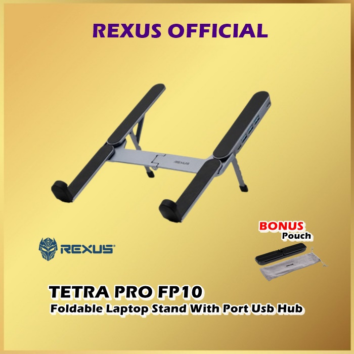 Rexus Tetra Pro FP10 Foldable Laptop Stand With Port USB Hub Type C ...