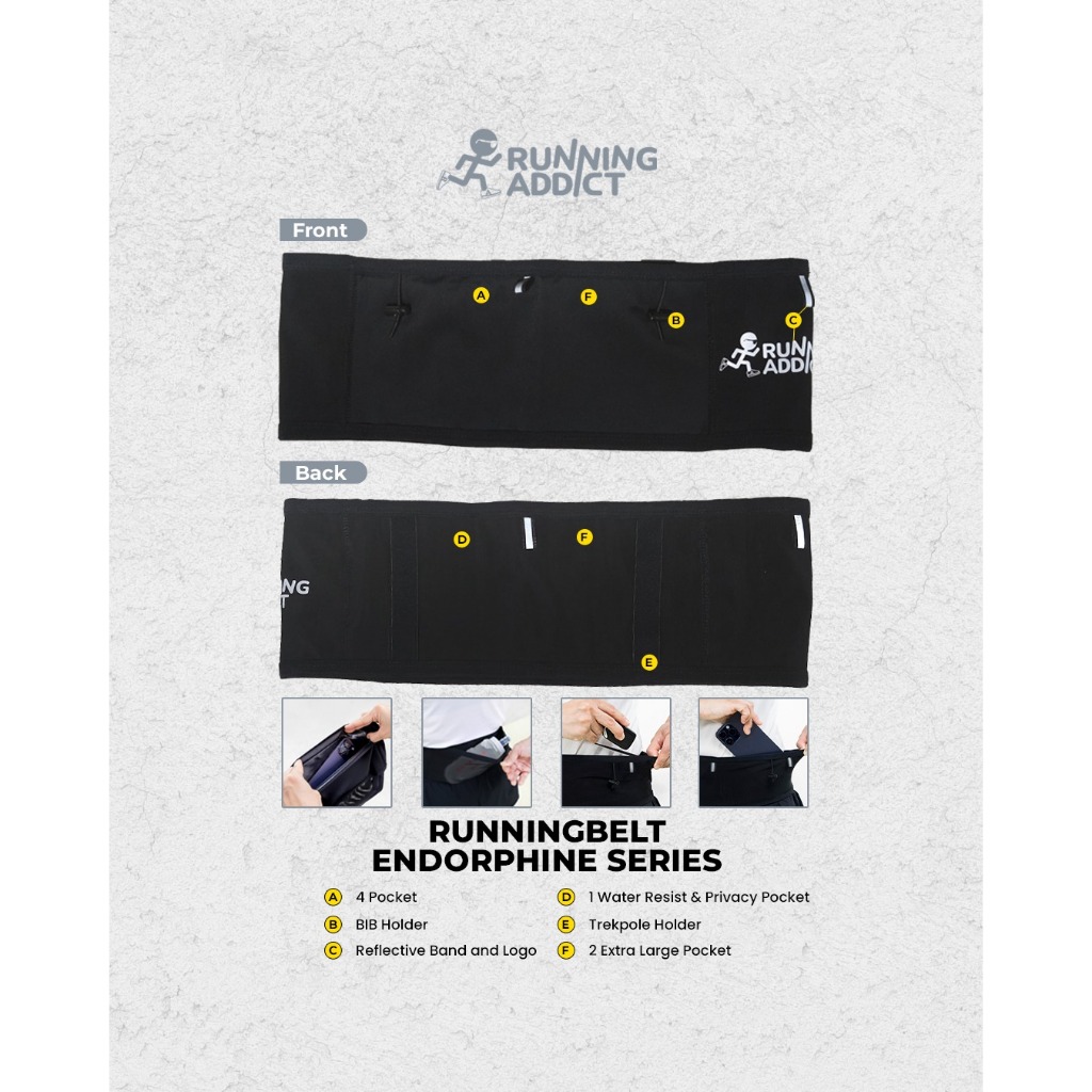 BINTARO Running ADDICT Endorphine Running Band Belt with hidden pocket ...