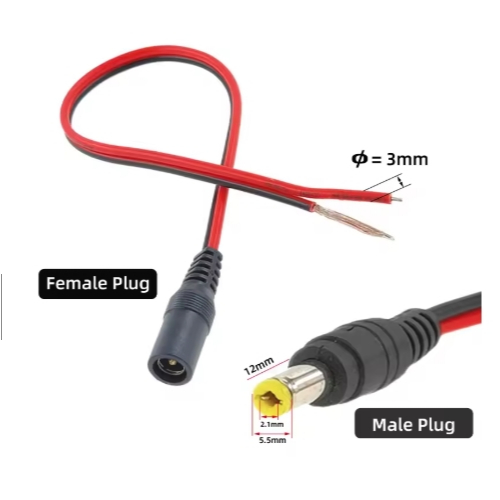 DC Plug Male Female Power Cable CCTV Camera Adapter Universal Modem ...