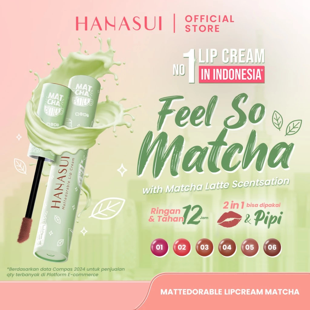 Hanasui Mattedorable Lip Cream Matcha Latte Edition | Shopee Malaysia