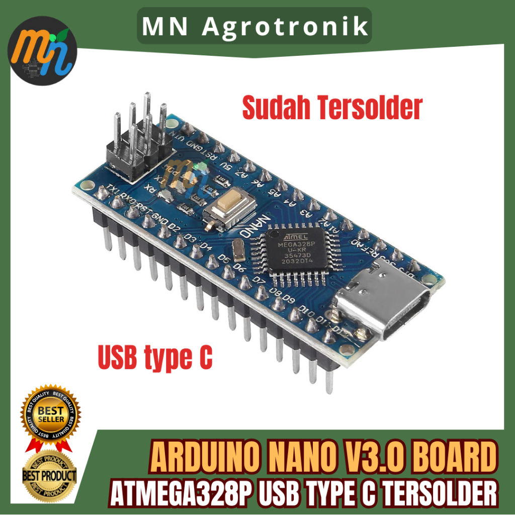 Nano V3.0 Board ATMega328P Arduino Nano USB TYPE C Soldering ATMega328 ...