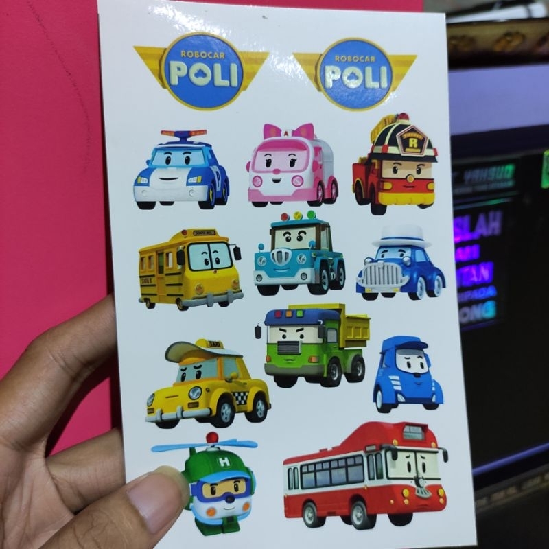1 sheet of Robocar Poli stickers, A6 size | Shopee Malaysia