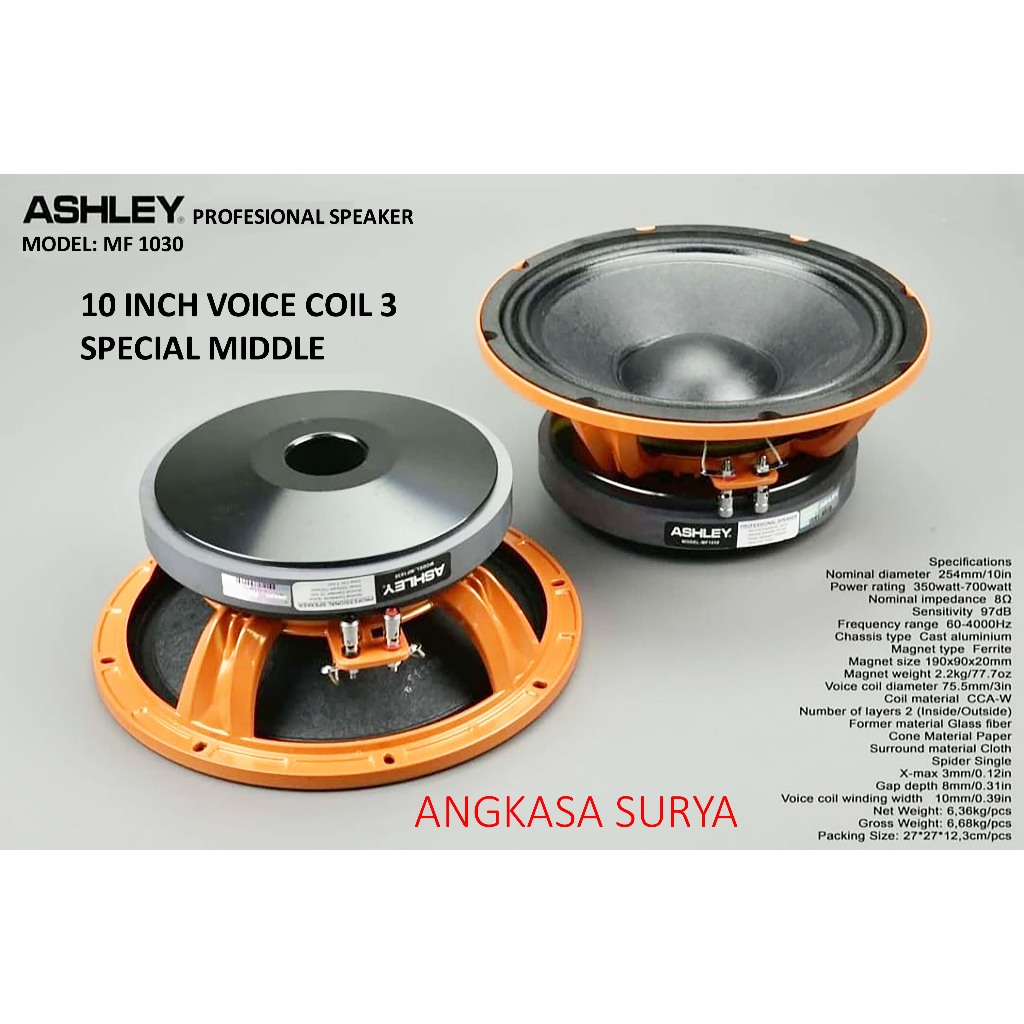 ORIGINAL ASHLEY MF1030 COMPONENT SPEAKER/ 10 INCH ASHLEY MF 1030 ...