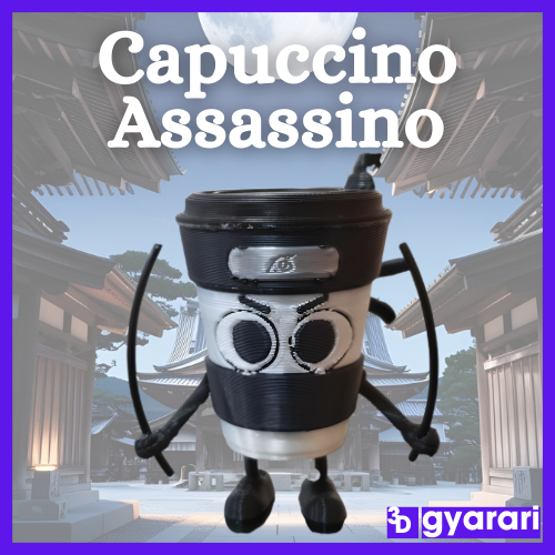 Capuccino Assasino Keychain / Viral Funny Meme Brainrot Display ...