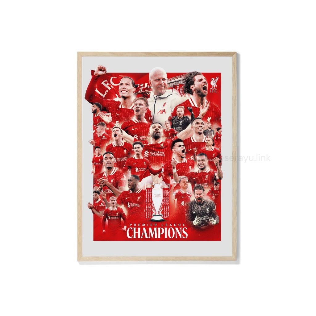 Liverpool Premier League Champions Poster 24/25 Modern Minimalist ...