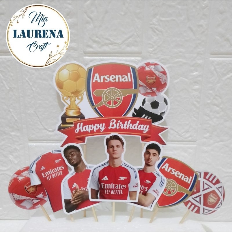Birthday cake topper/arsenal ball theme birthday cake decoration ...