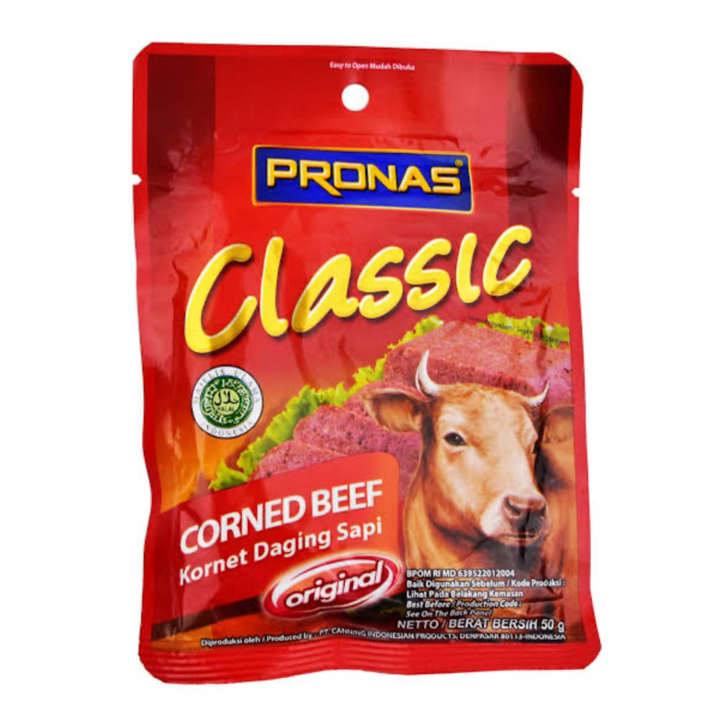 Pronas corned beef classic 50gr corned beef sachet | Shopee Malaysia