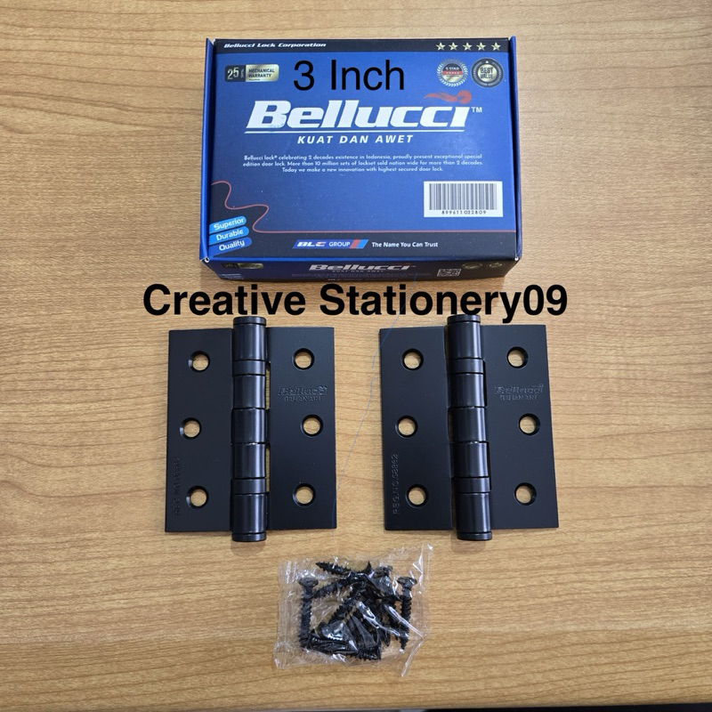 HITAM BELLUCCI BLACK Hinges 3" / BELLUCCI BLACK Door Window Hinges 3 ...
