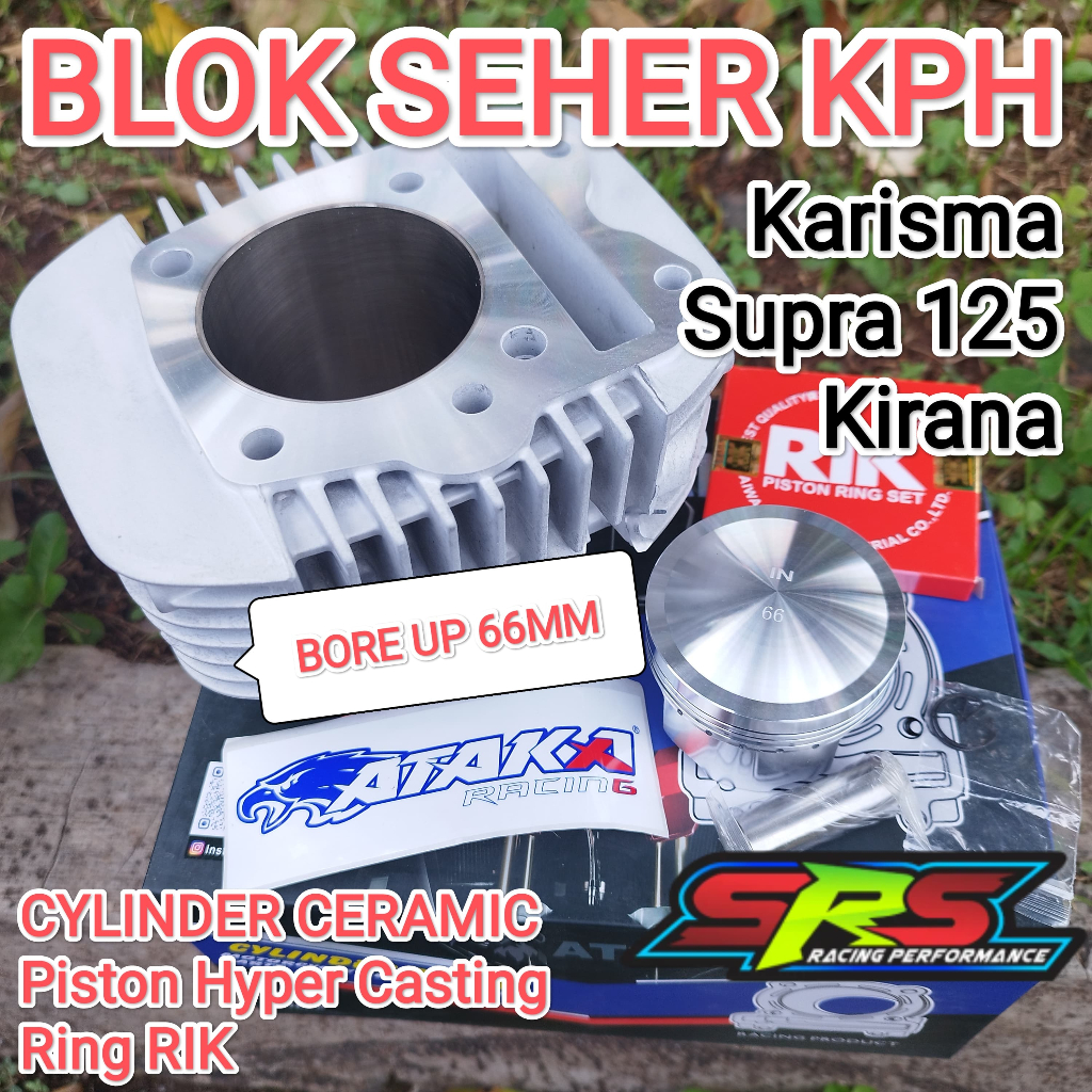 ATAKA BLOCK 66mm SEHER CODE-KPH COMPLETE PISTON KARISMA SUPRA X125 ...