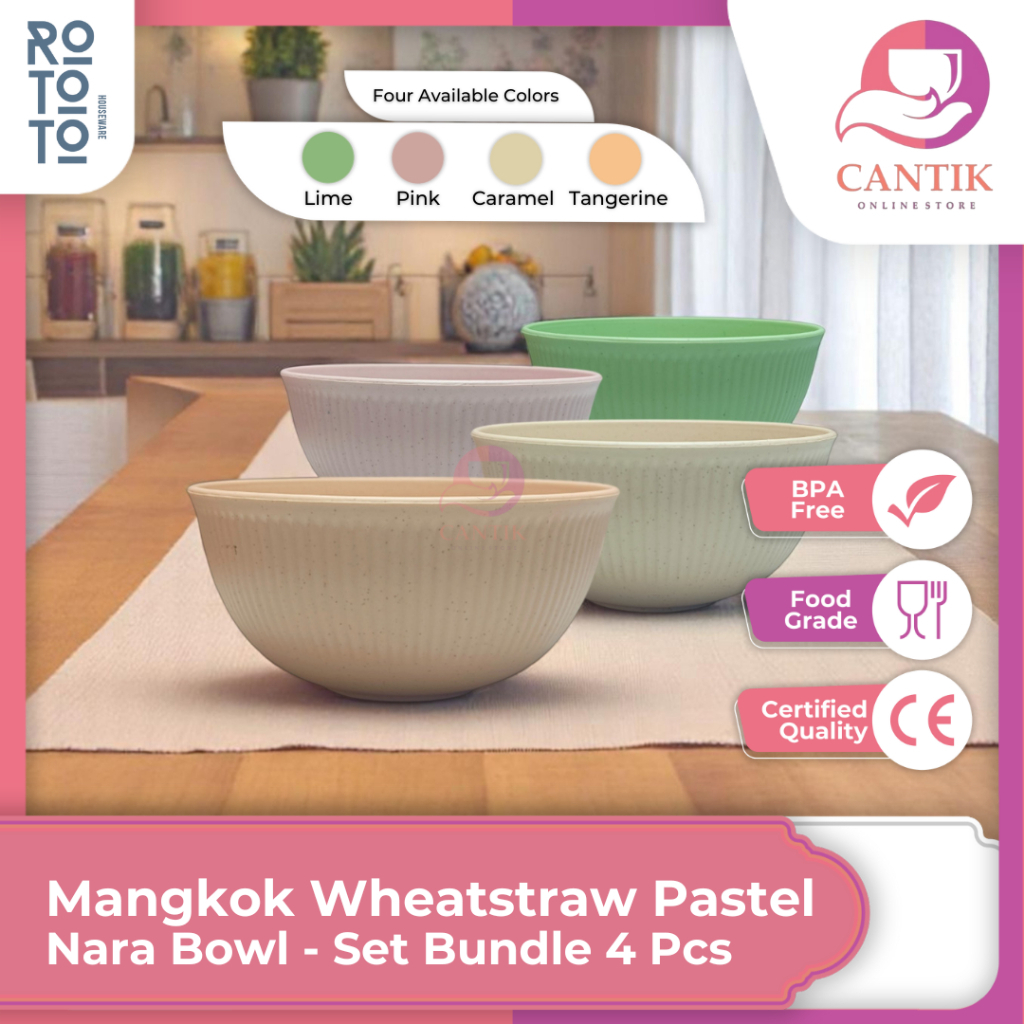 Rototo Nara Wheatstraw Bowl Pastel Straw Bowl Snack Food Candy Snack ...