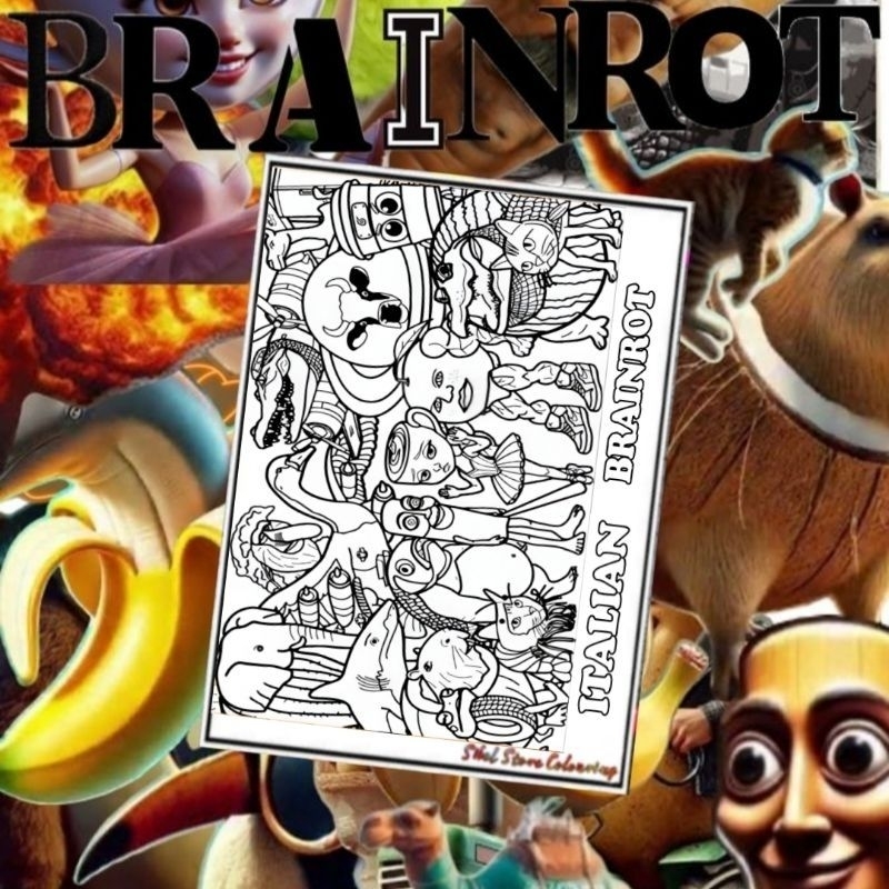 Children's Picture Coloring Paper Italian Theme Brainrot/ Anomalie ...