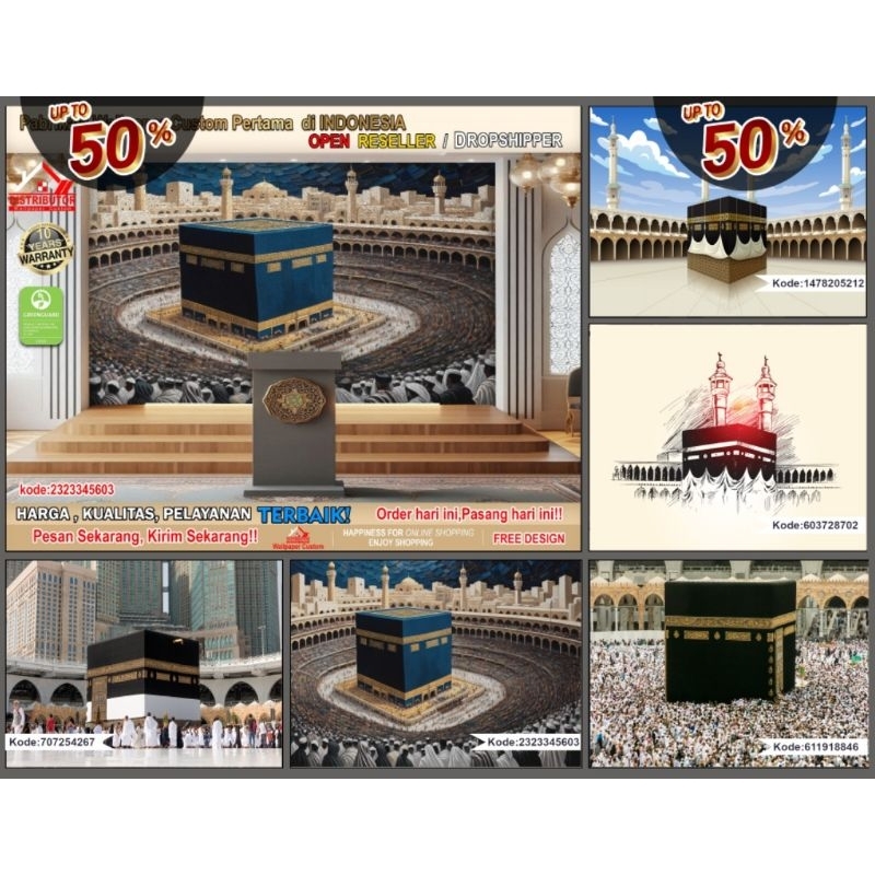 Custom 3D Kaaba Theme Wallpaper | Mosque Wallpaper | Wallsticker ...