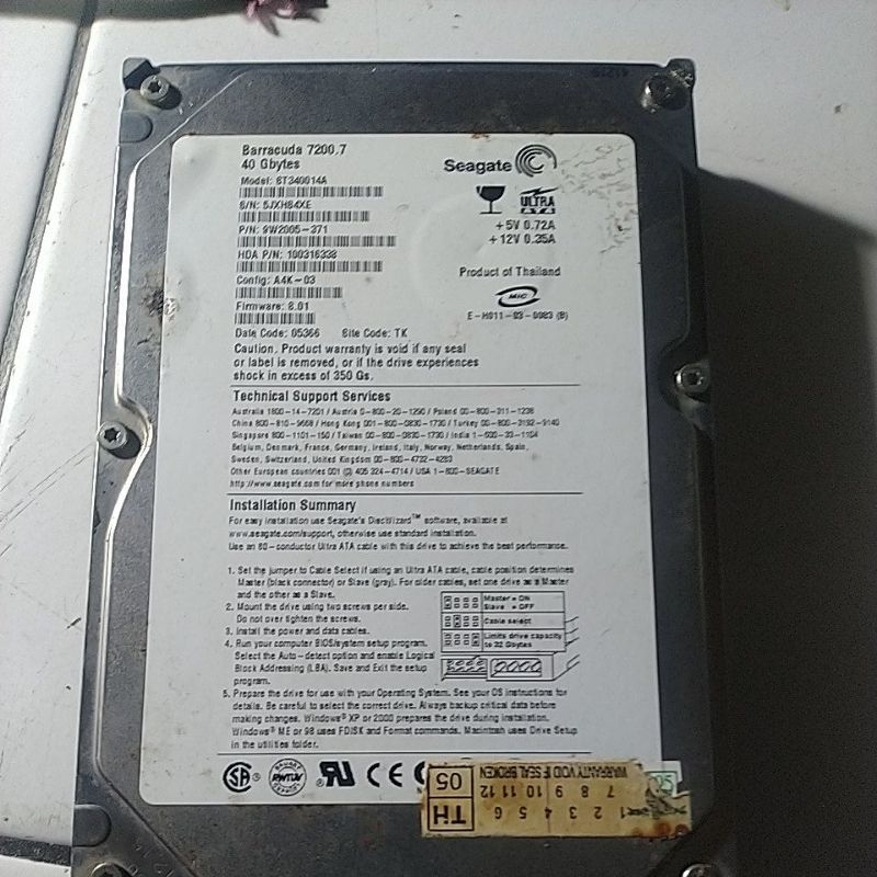 40GB idea hard disk plus windows 98 install | Shopee Malaysia