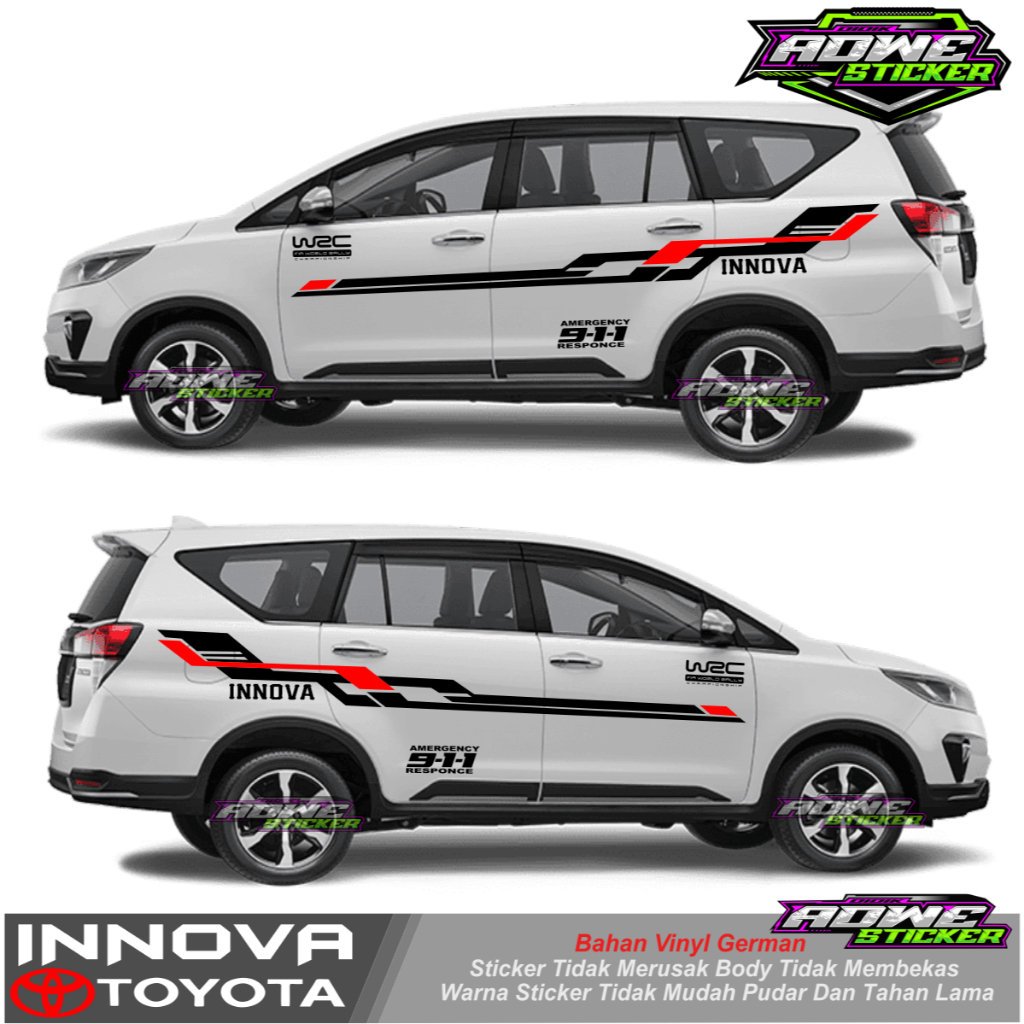 Toyota innova car stickers cutting stickers for innova side body ...