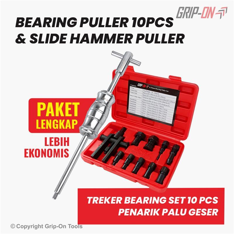 Grip-On Complete Package Bearing Puller Set 10 PC & Slide Hammer Puller ...