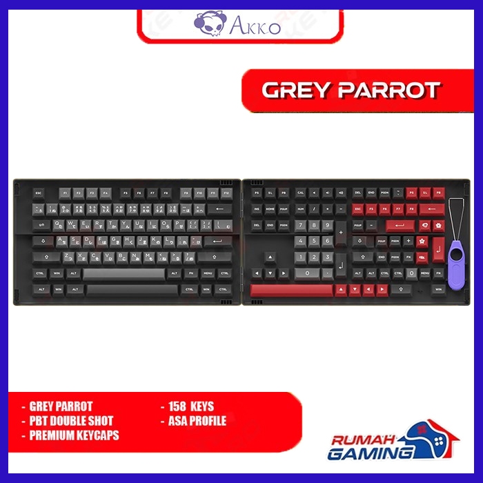 AKKO PSITTACUS - Asa - Gray Parrot - Japan - 227 - Keycap - Keycaps ...