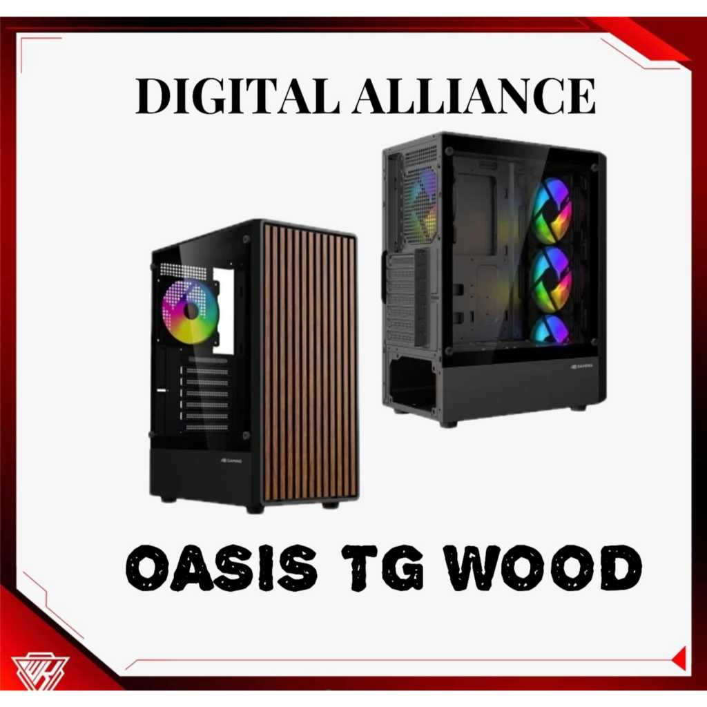 DIGITAL ALLIANCE PC CASING OASIS TG WOOD (4X120MM RGB FAN) | Shopee Malaysia