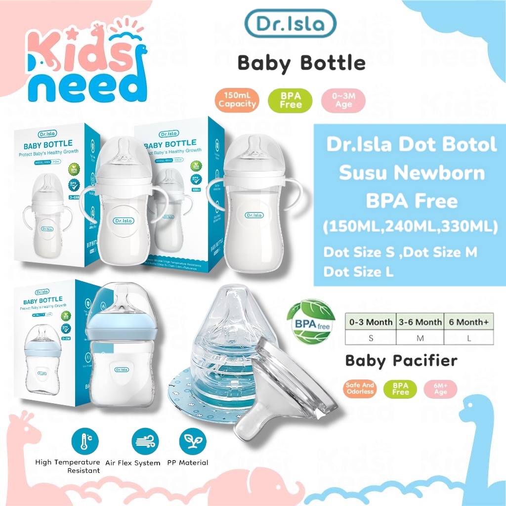 Dr.isla Baby Dot Milk Bottle 150ml/ 240ml/330ml Newborn Baby Milk ...