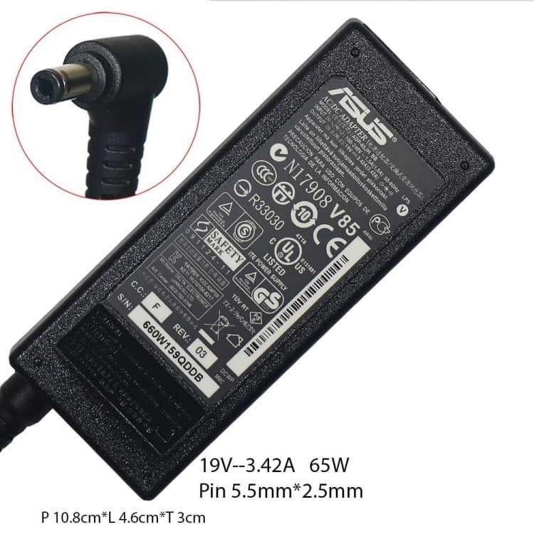 Asus charger adapter A43 A43E A43U A43F A43S K43S A52 A53 A73 K42 K43 ...