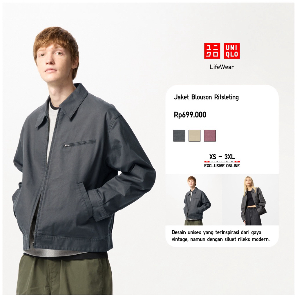 Uniqlo Outer Work Jacket Original/Uniqlo Jacket Original | Shopee Malaysia
