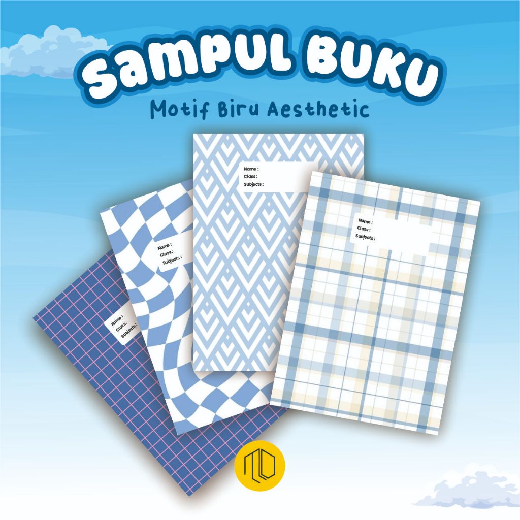 Aesthetic Notebook Cover Filled with 10 Aesthetic Blue Sky Motifs ...
