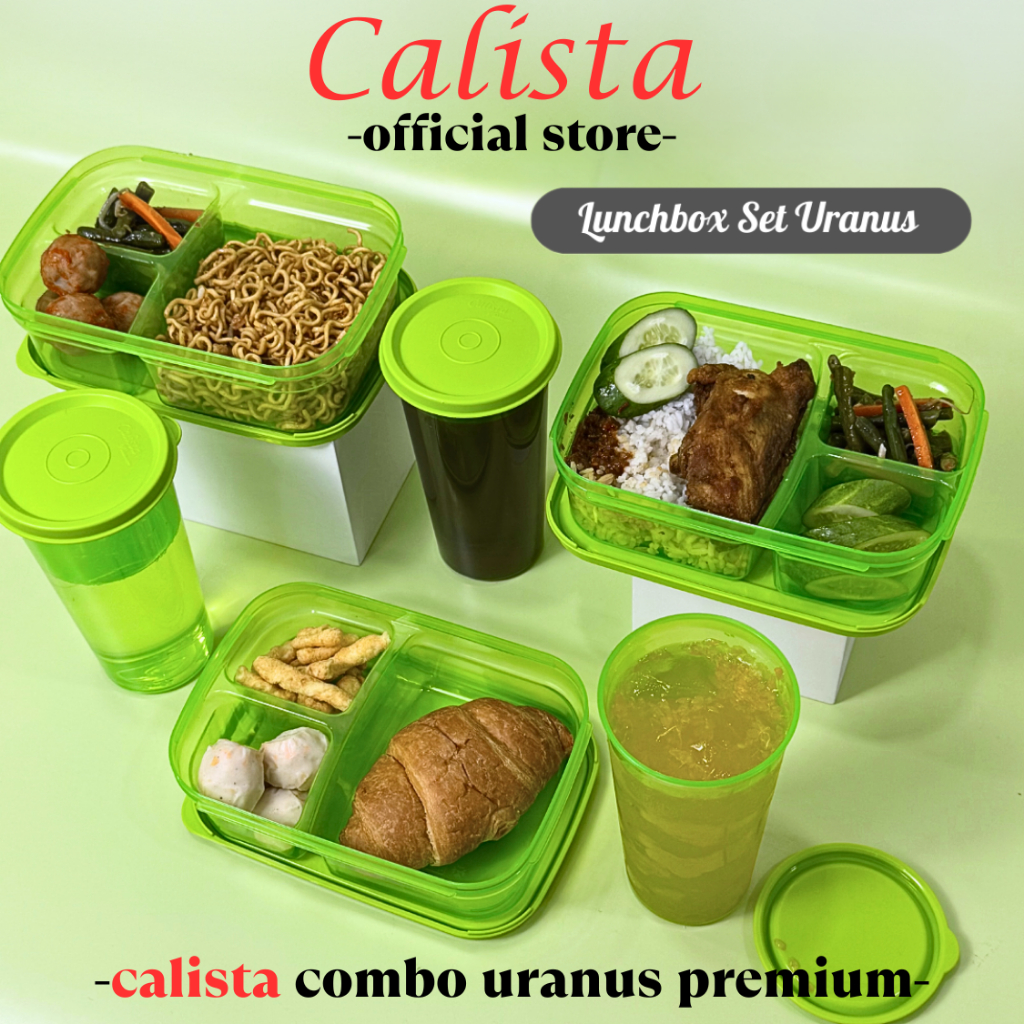 [ CALISTA ] Combo Uranus Lunch Box 3 Compartments Leak-Proof + Jumbo ...