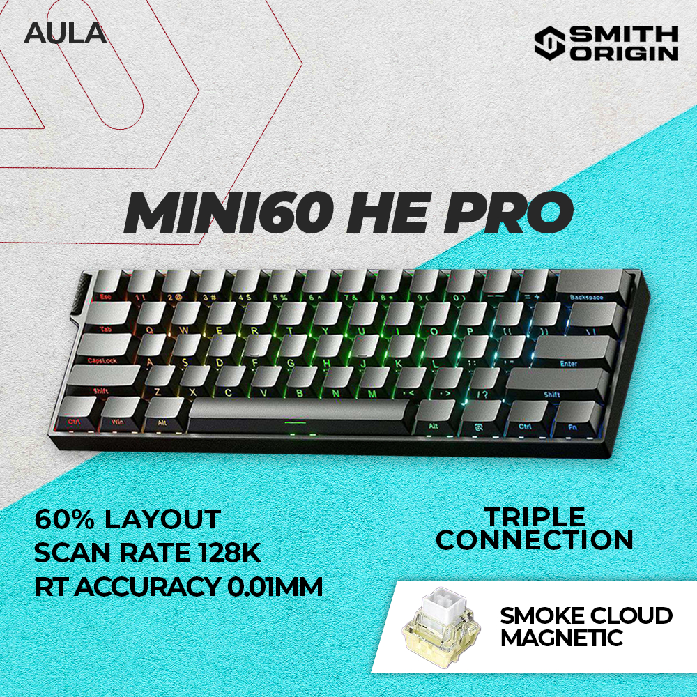 AULA MINI 60 HE PRO Trimode Hall Effect Magnetic Switch Engrave Keycaps ...
