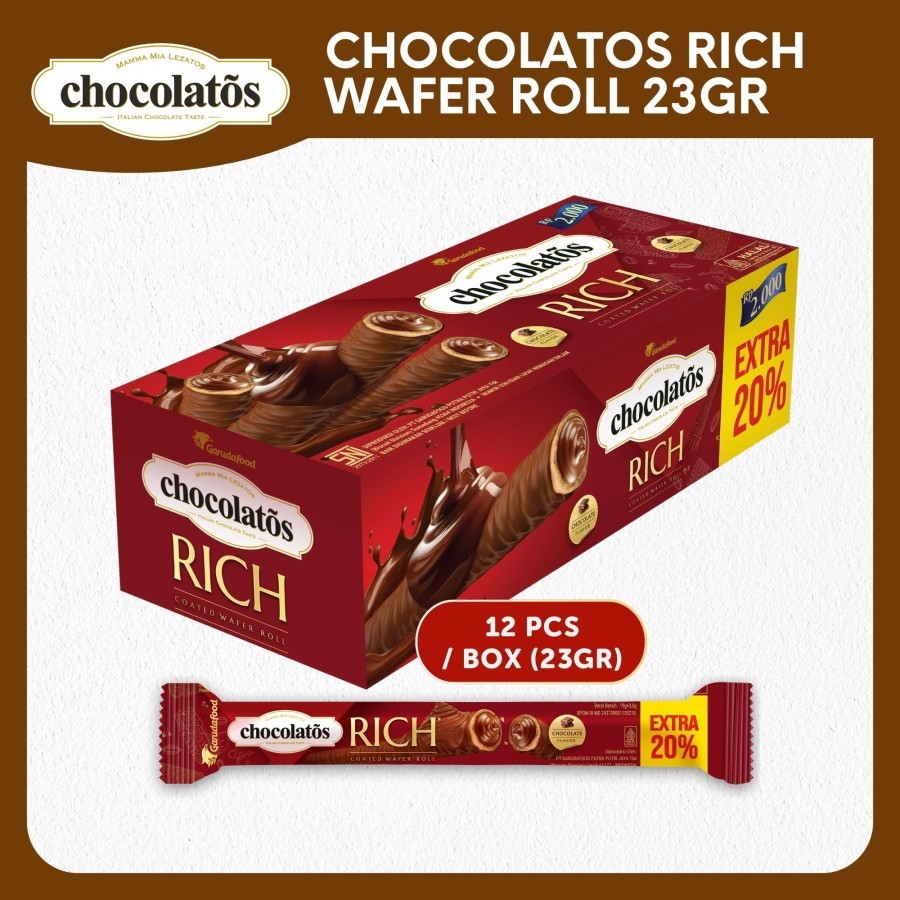 Chocolate Coated Wafer Stick Roll 1 box Chocolatos Rich | Shopee Malaysia
