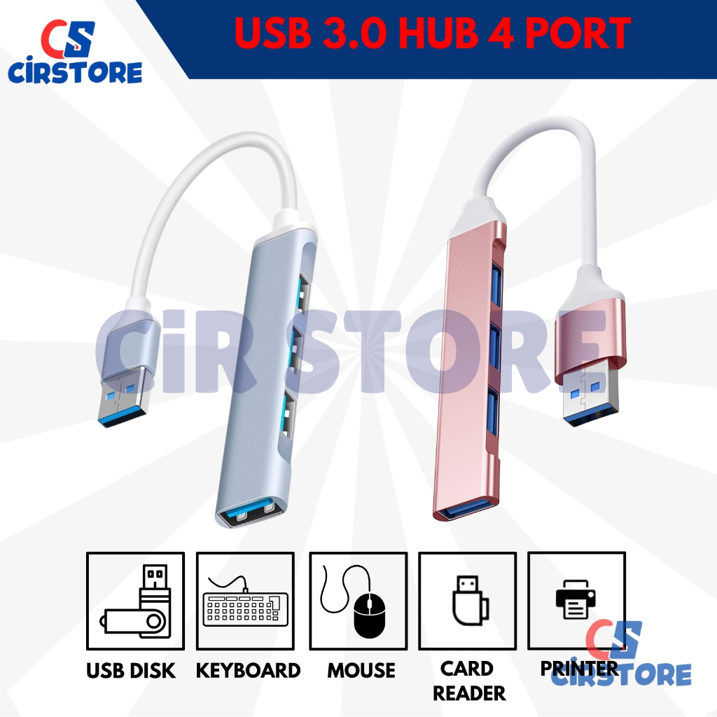3.0 Hub USB 4 port/ Ultra-Slim USB Hub Dongle Expander/ 4 in 1 USB port ...