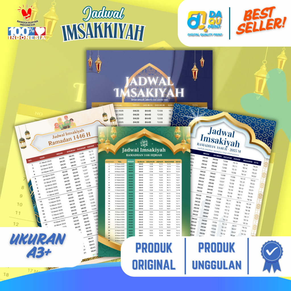 Print IMSAK JADWAL - IMSAKIYAH A3+ JADWAL | Shopee Malaysia