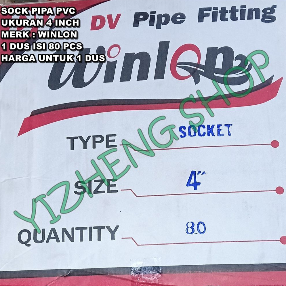 SOCK PVC Pipe 4 INCH WINLON PRICE 1 DUS (80PCS) | Shopee Malaysia