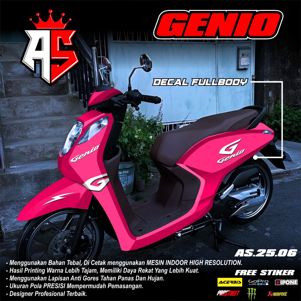 Honda Genio Full Body Decal Sticker 2019 2020 2021 2022 2023 Honda ...