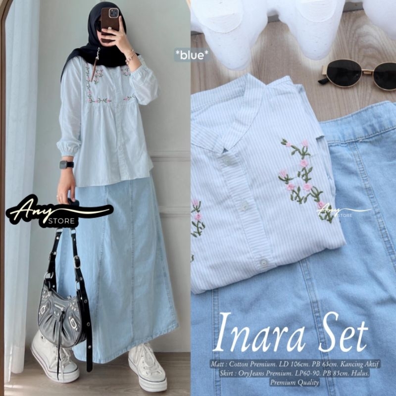 KEMEJA Inara one set (shirt + skirt/skirt) | Shopee Malaysia