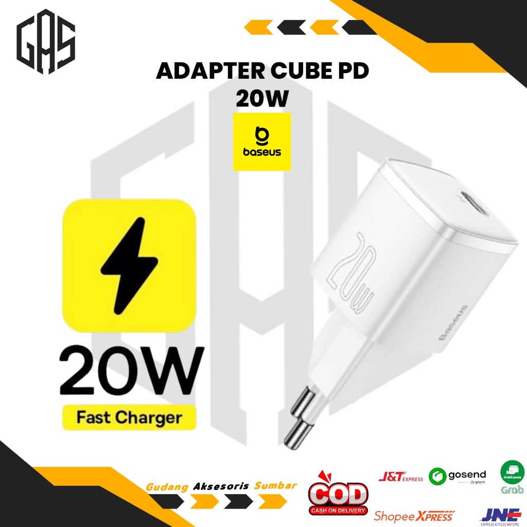 Baseus Adapter Cube Adapter 20W Type C PD Fast Charging Compact Mini ...