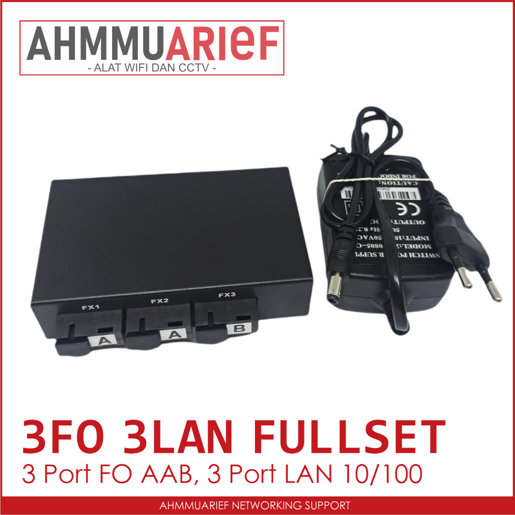 Media CONVERTER FIBER SWITCH 3 PORT FO SC AAB 3 PORT LAN RJ45 3SC 3RJ45 3FO 3LAN OPTICAL FIBER ...