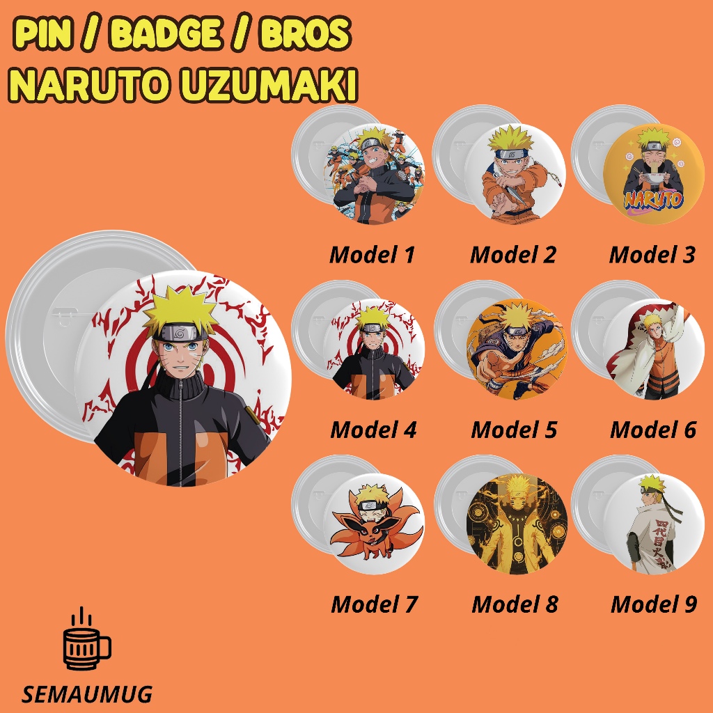 Naruto PIN UZUMAKI GIFT BROOCH BADGE ROUND ANIME CUTE PRINT CUSTOM ...