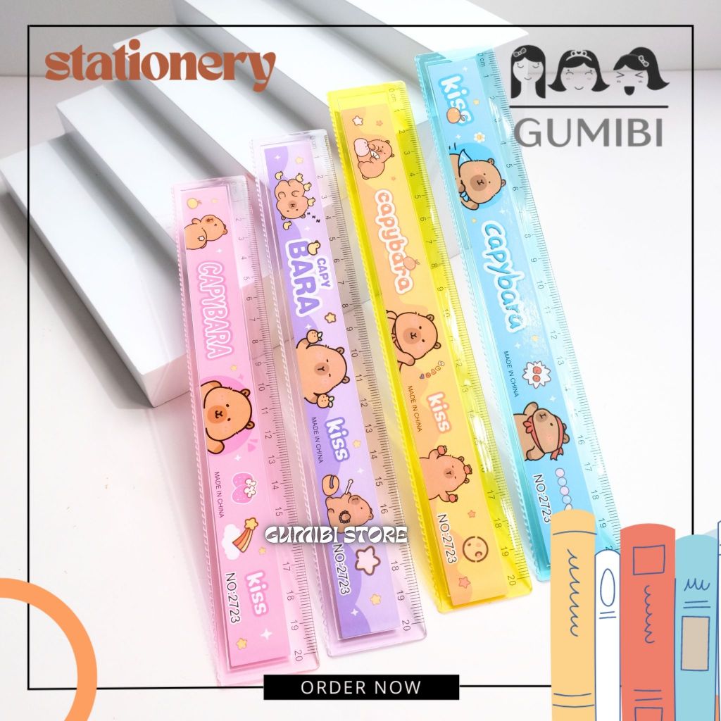 CAPYBAR RuleR LENGTH 20cm RuleR Capybara 20cm UNIQUE CUTE RuleR GUMIBI ...