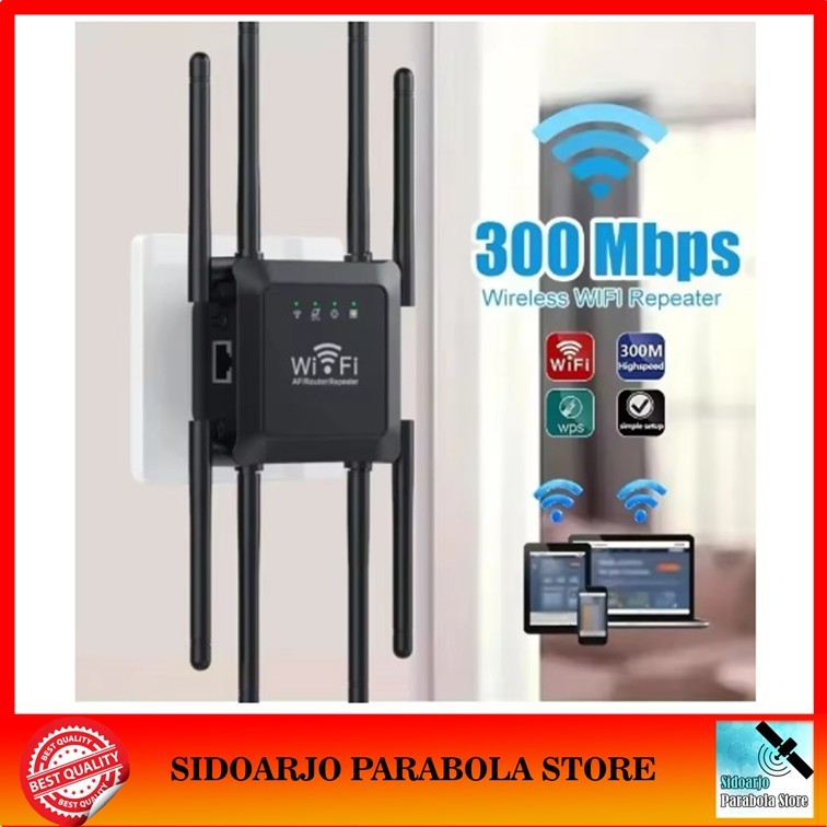 Wifi Range Extender Router Repeater Signal Amplifier 300Mbps External 8 ...