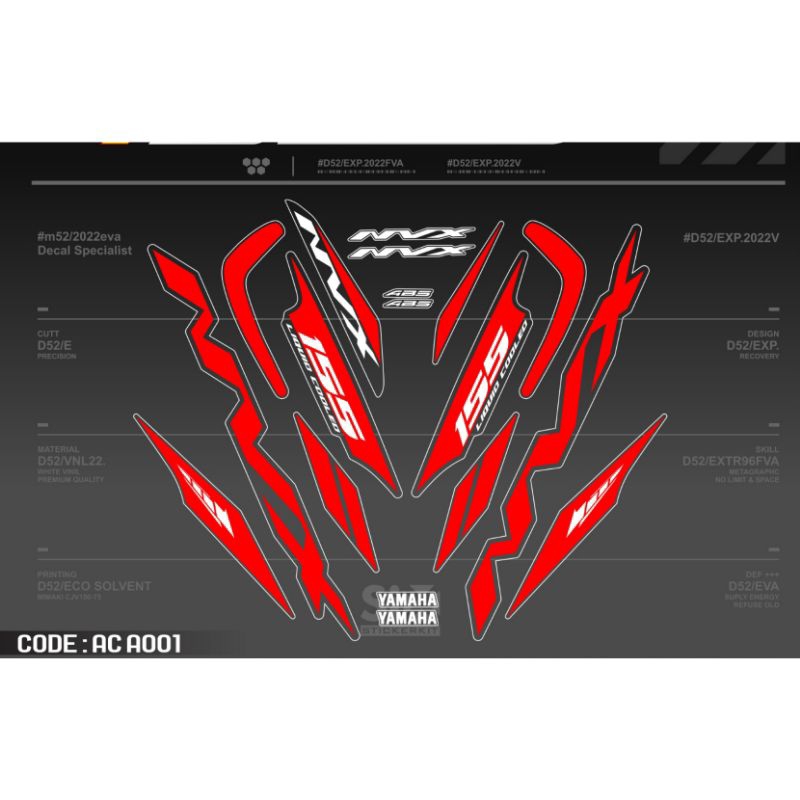Decal Sticker Striping Variations Transparent Uv Aerox Connected/Decal ...