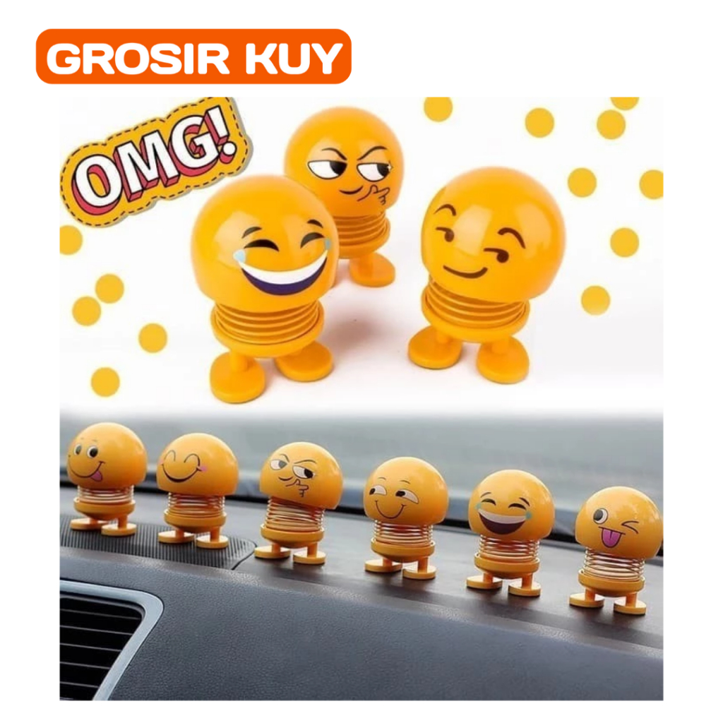 G261 EMOJI EMOTICON HEAD ROCKING DOLL / EMOTICON CAR DISPLAY DOLL ...