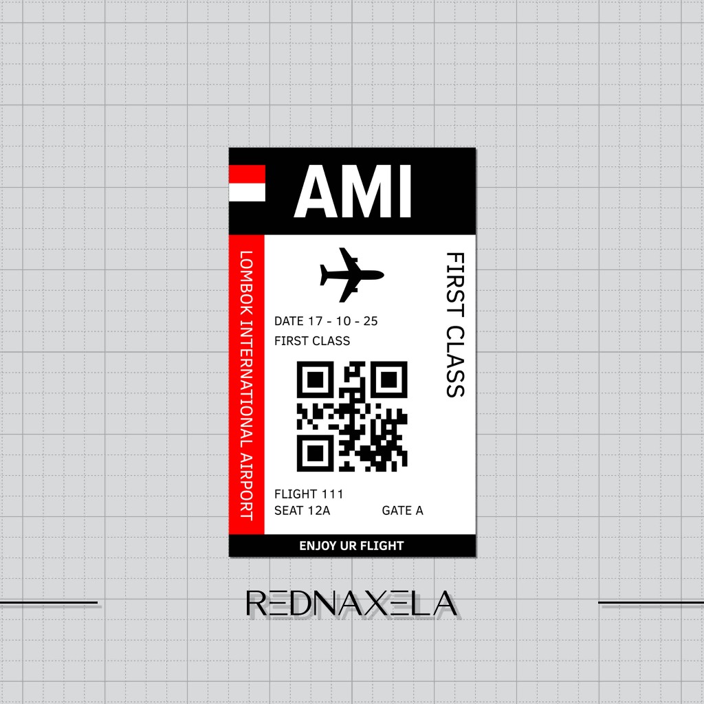 Vinyl Airplane Ticket Sticker AMI Travel Suitcase Sticker | Shopee Malaysia