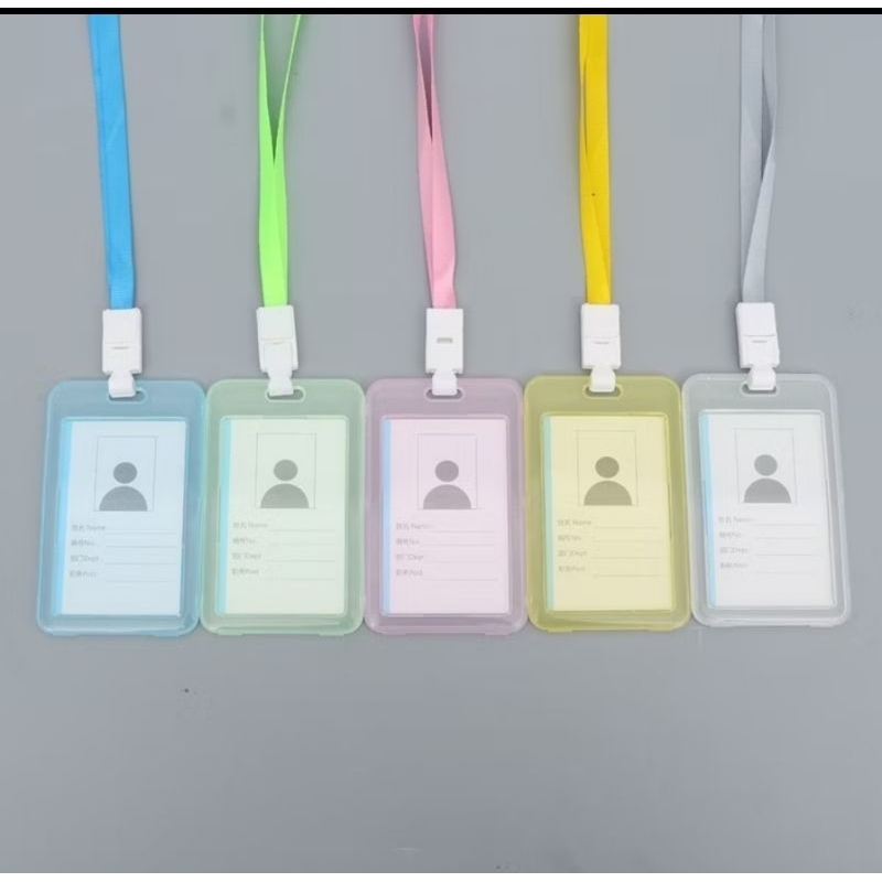 Id CARD NAME TAG TRANSPARENT PLASTIC NAME CARD HOLDER PORTRET LANYARD ...