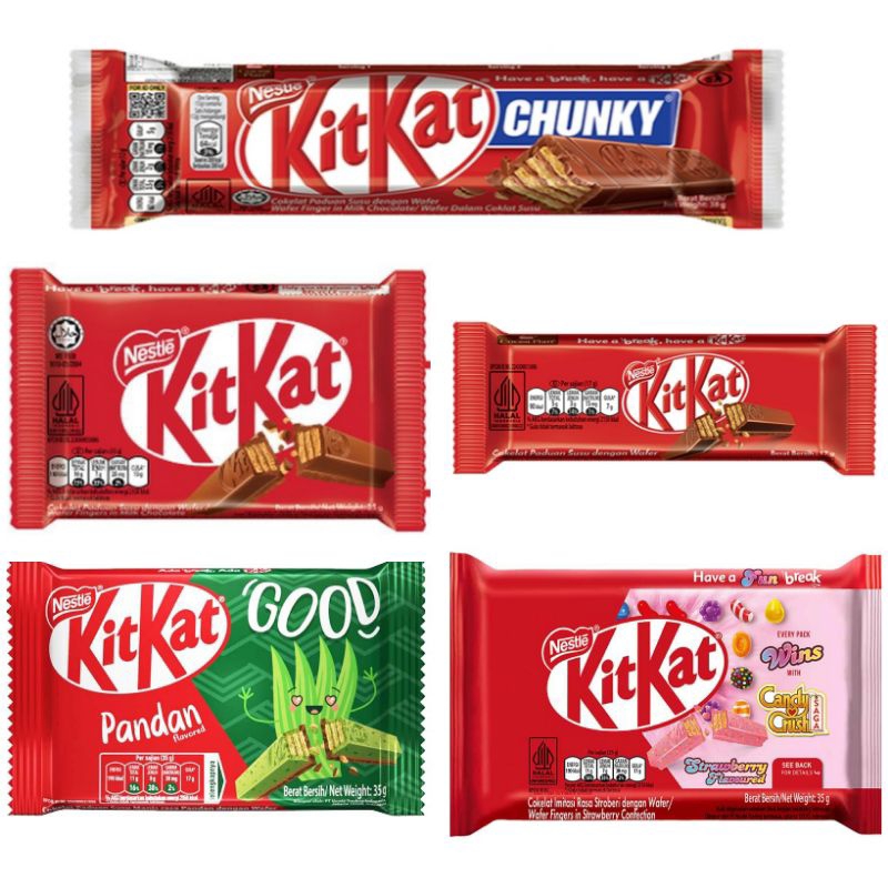 Kitkat kit kat Original Chocolate 2F 4F chunky new strawberry pandan ...