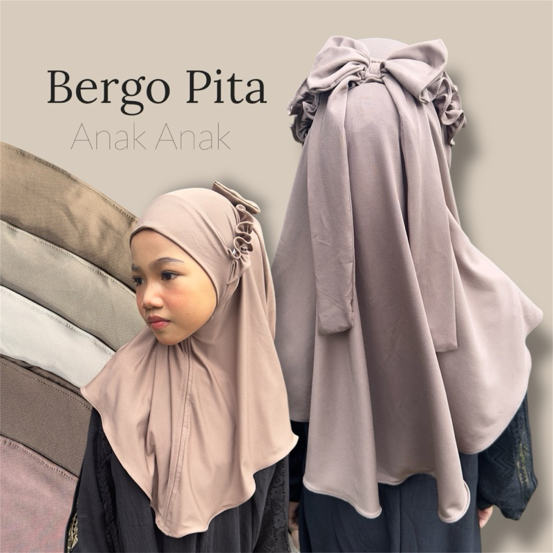 CHILDREN'S RIBBON HIJAB/CHILDREN'S HIJAB WITH RIBBON STRAP/bergo ribbon ...