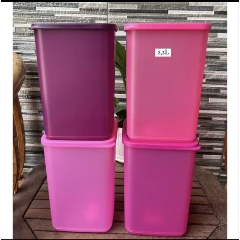 Tupperware tall square round 2,2L / tall summer fresh (4) regular ...
