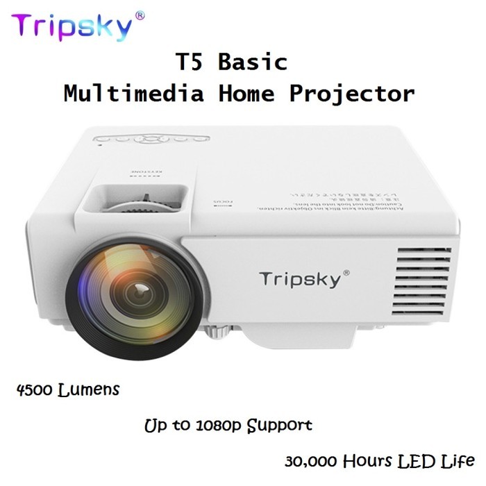 Tripsky android T5 Projector Mini Smart Home Theater Projector LED Home ...