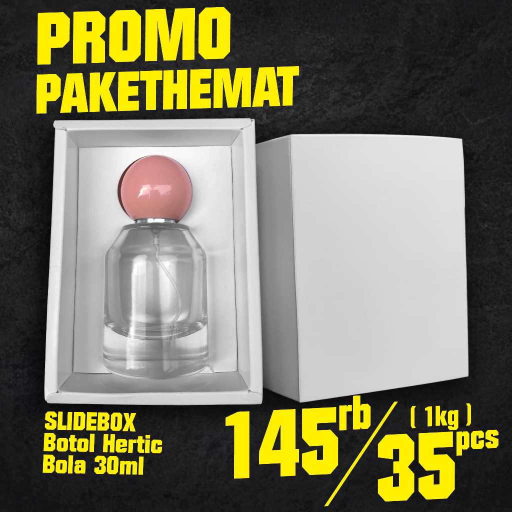 PUTIH (1 Kilo PACKAGE) contains 35 WHITE Slide BOX / Hertic bottle ...