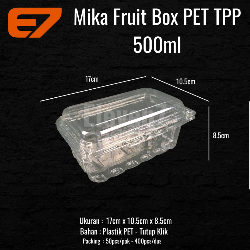 500ml Square Mica Box - Fruit Mica Box, Food Box, Strawberry Fruit Box ...