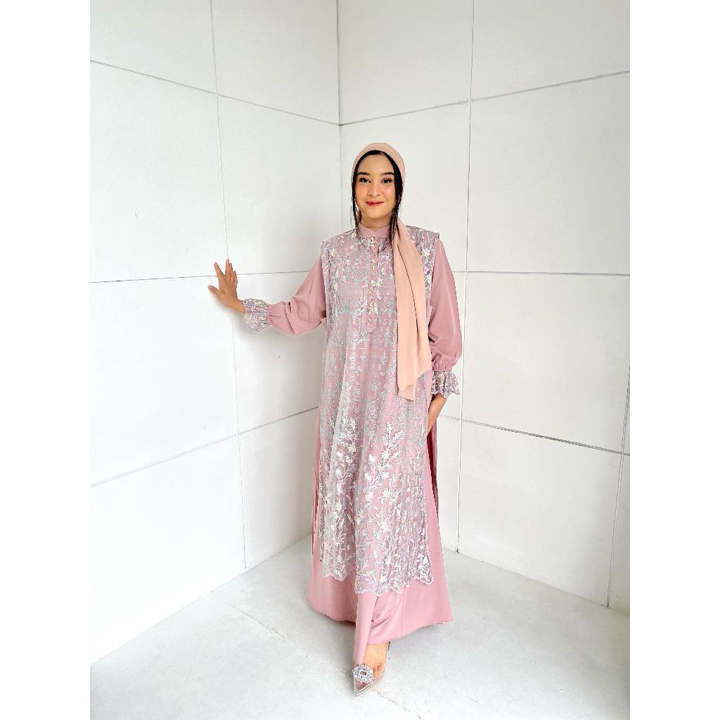 Gbmj BOUTIQUE Set of Nagita Inner Gamis and Outer Latest Eid Clothes ...