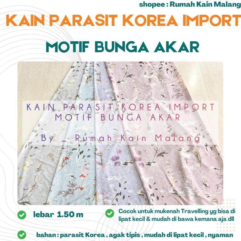 Imported KOREAN PARASITE FABRIC || Root FLOWER MOTIF || Solite PRINT ...